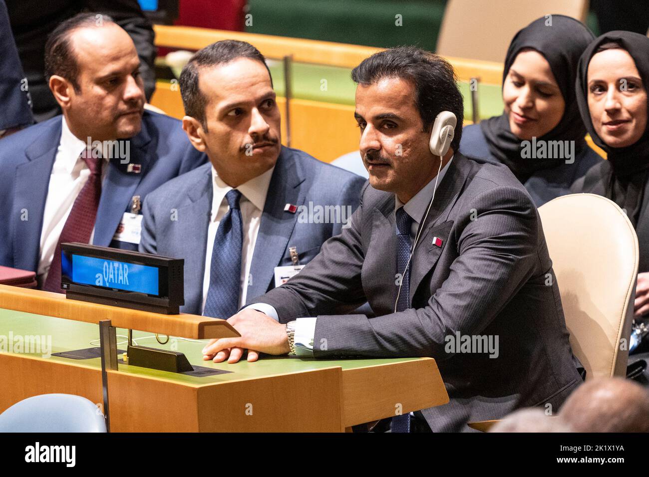 New York, New York, USA. 20th Sep, 2022. Sheikh Tamim Bin Hamad Al-Thani, Amir of the State of ...