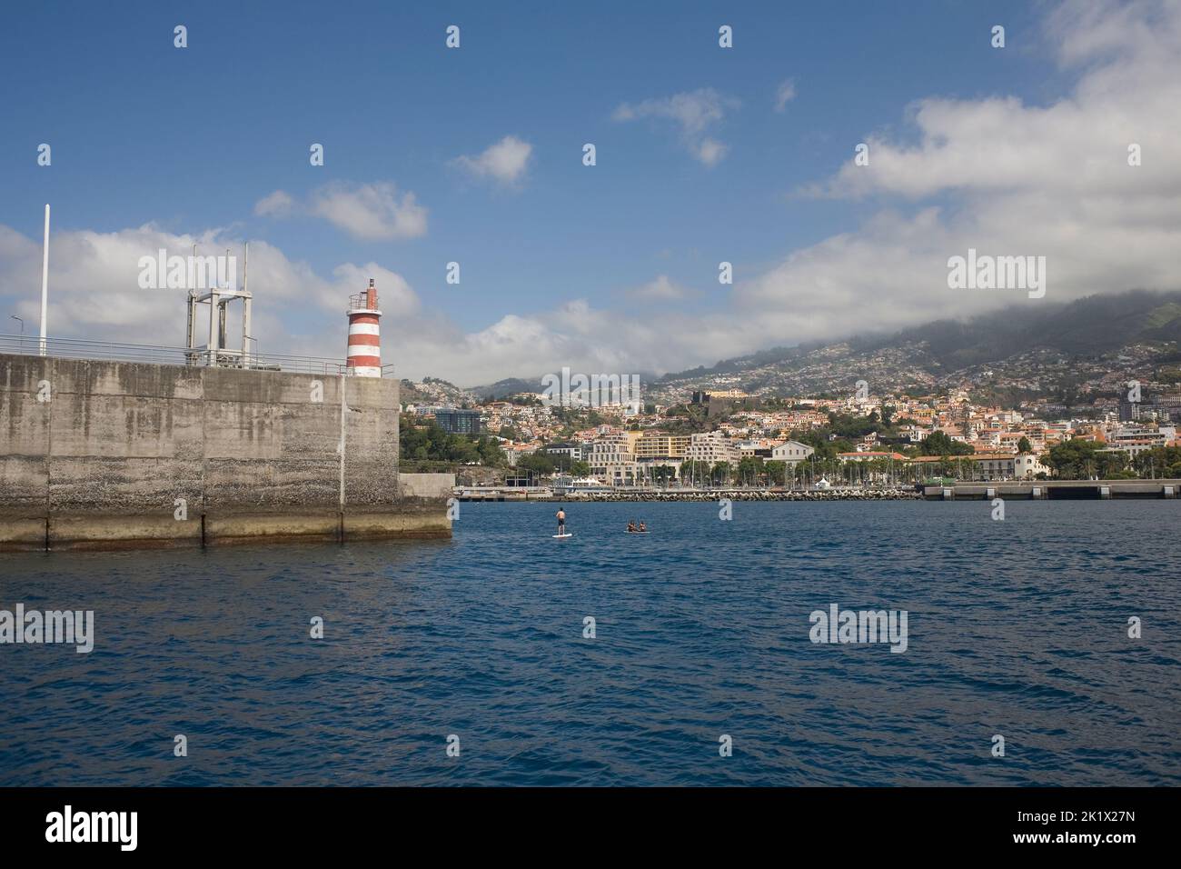 approach from the ocean to Funchal harbour and marina Stock Photo - Alamy