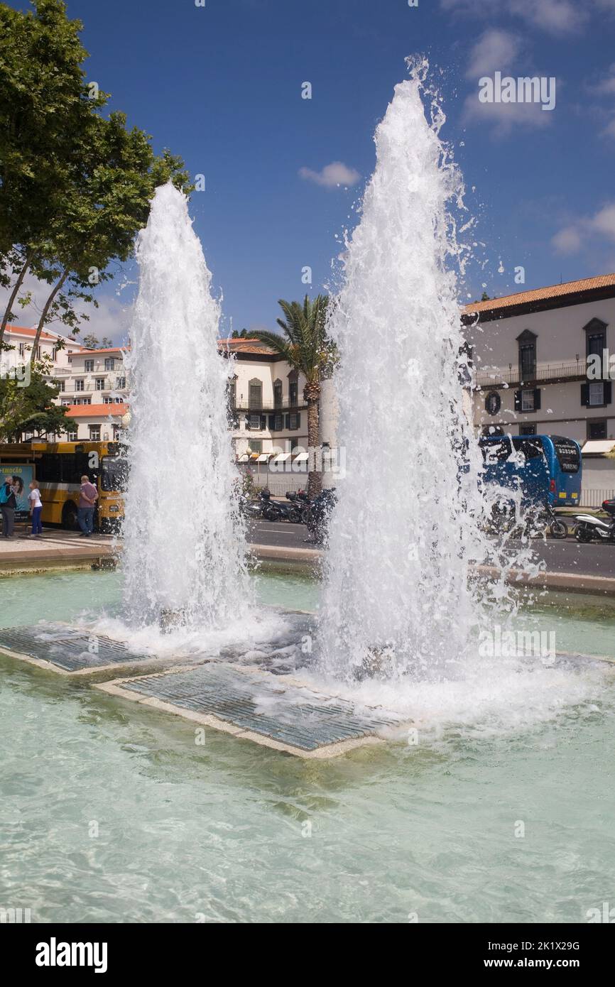 fountains on Avenida do Mar in Funchal Madeira Stock Photo - Alamy