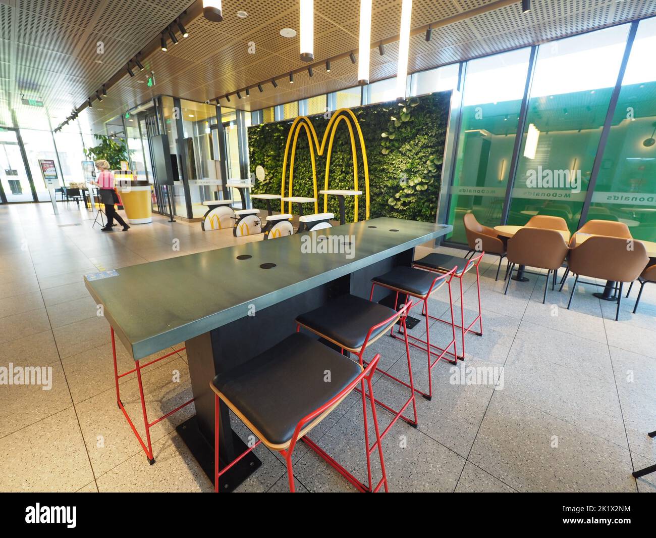 BEIJING, CHINA - SEPTEMBER 21, 2022 - Dining chairs are made of recycled Marine plastic at ...