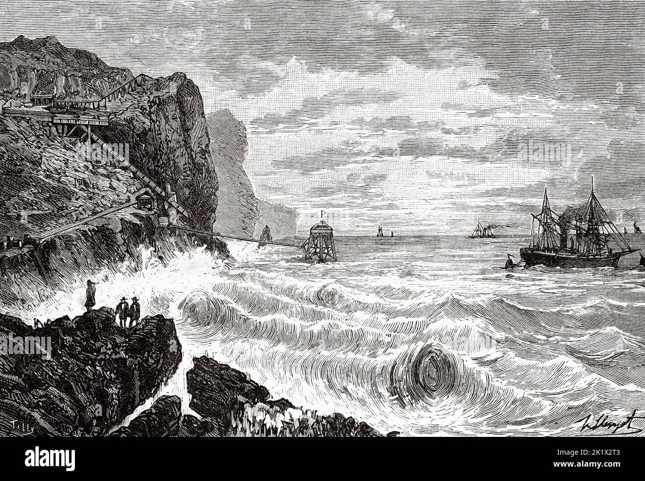 Automatic loading of minerals, underwater track for loading ships in ...