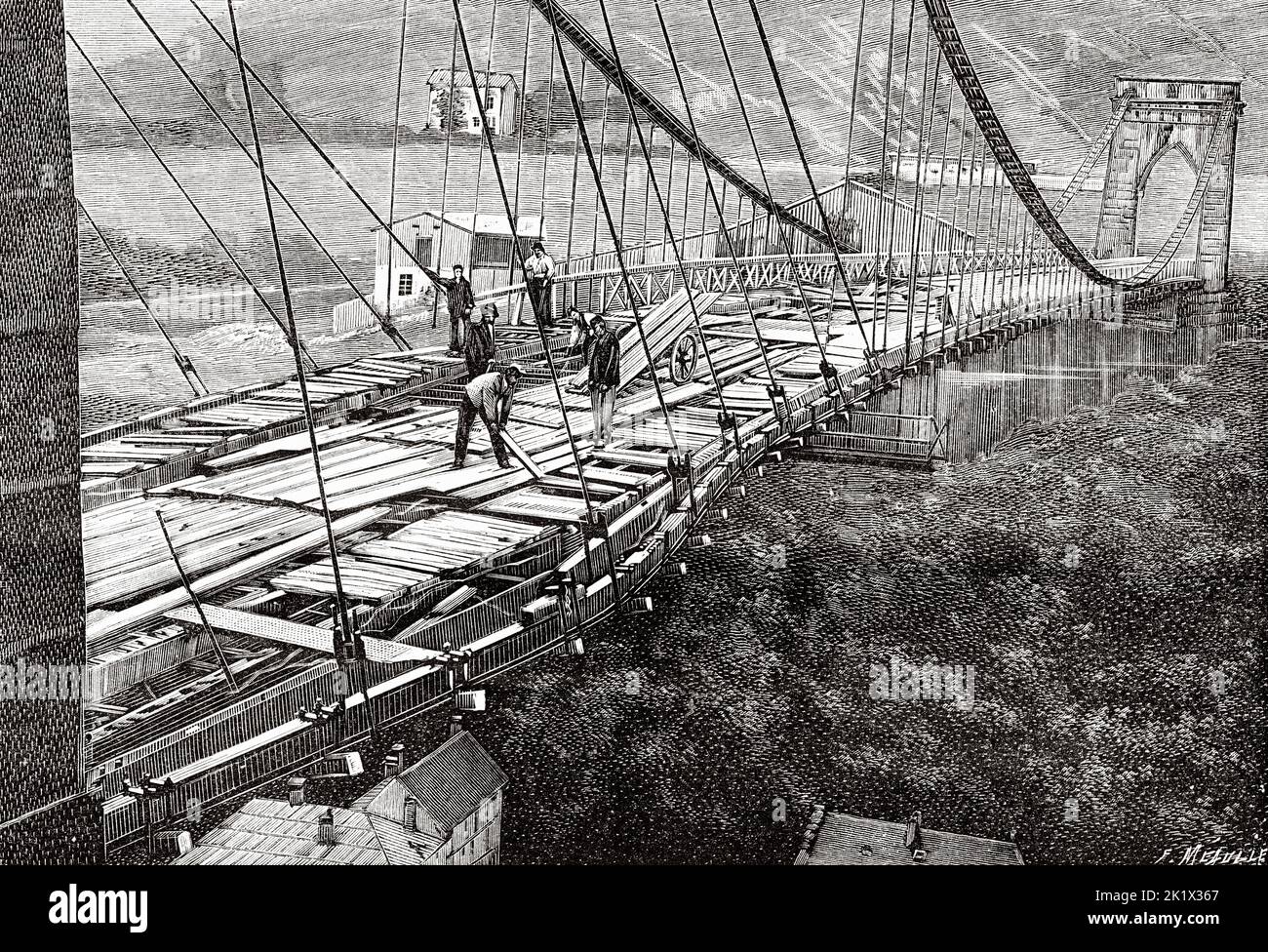 19th century suspension bridge hi-res stock photography and images - Alamy