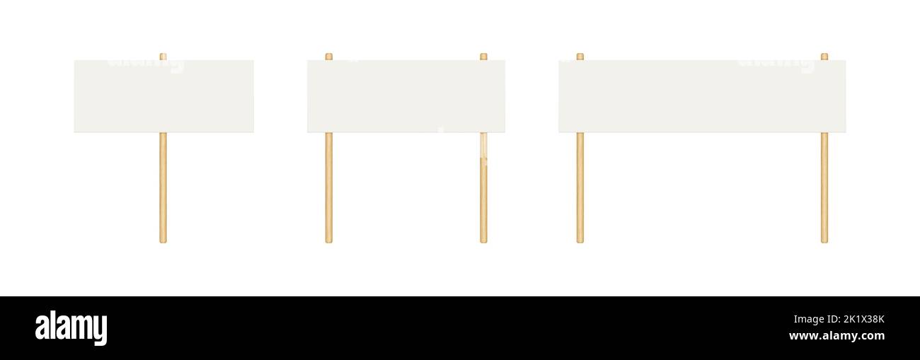 Picket banner frame. Blank demonstration banner mock up. Empty protest ...