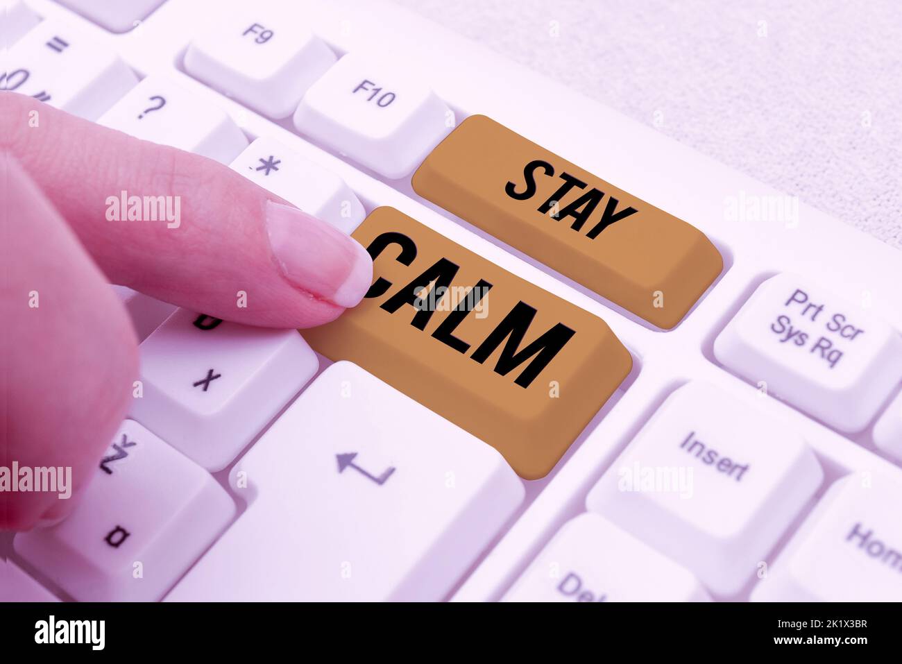 Sign displaying Stay Calm. Business concept Maintain in a state of ...