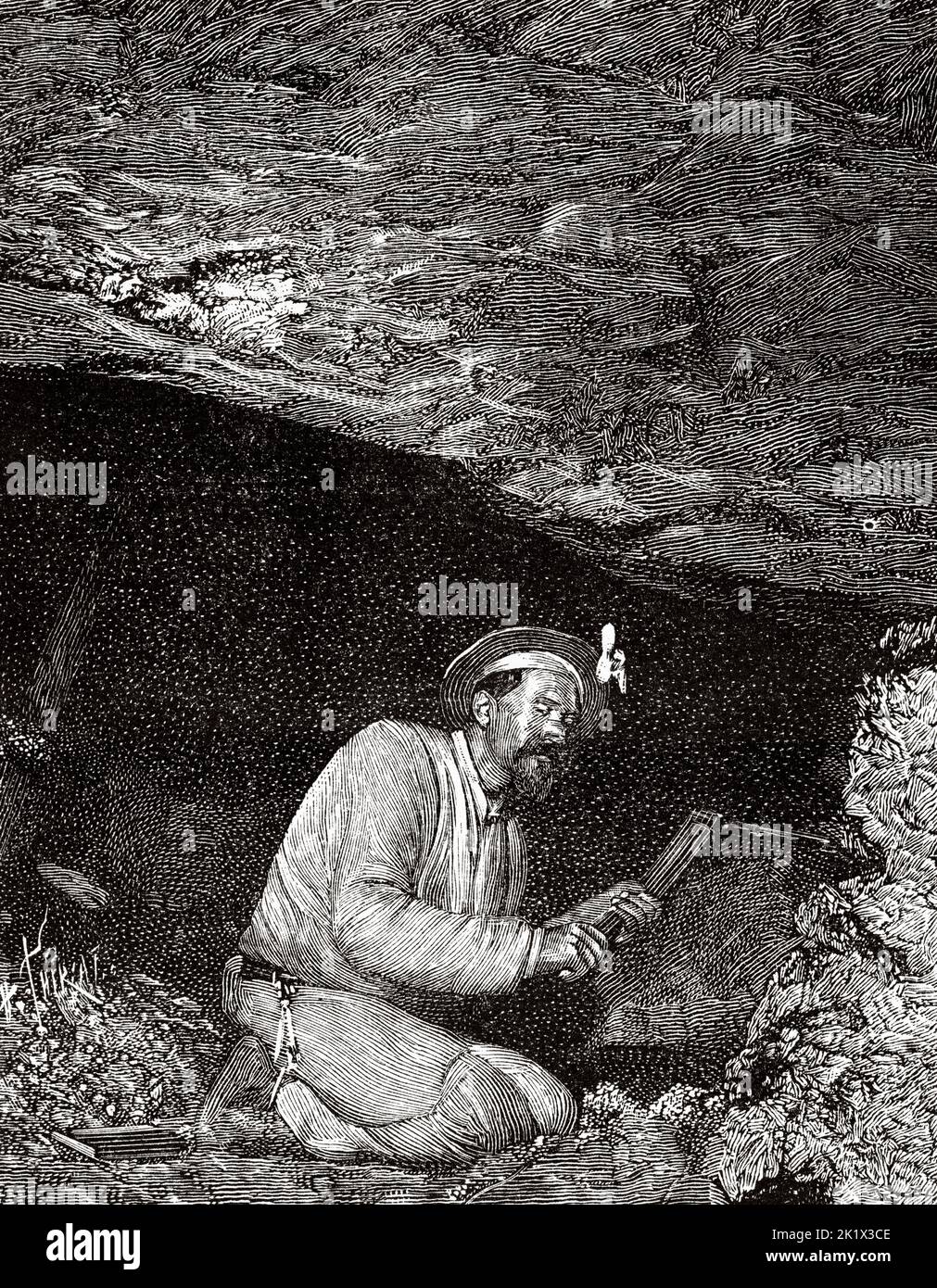 Nord-Pas de Calais Mining Basin, miner with pickaxe in hand, France ...