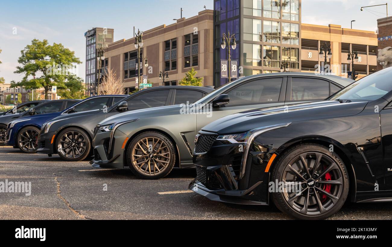 DETROIT, MI/USA - SEPTEMBER 17, 2022: Several Cadillac V cars at ...