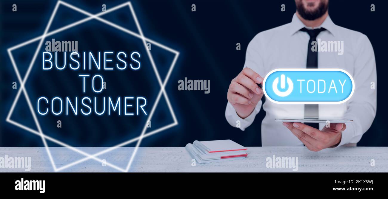 Text caption presenting Business To Consumer. Business showcase Direct ...