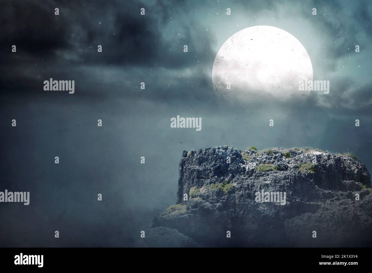 The full moon on the night Stock Photo - Alamy