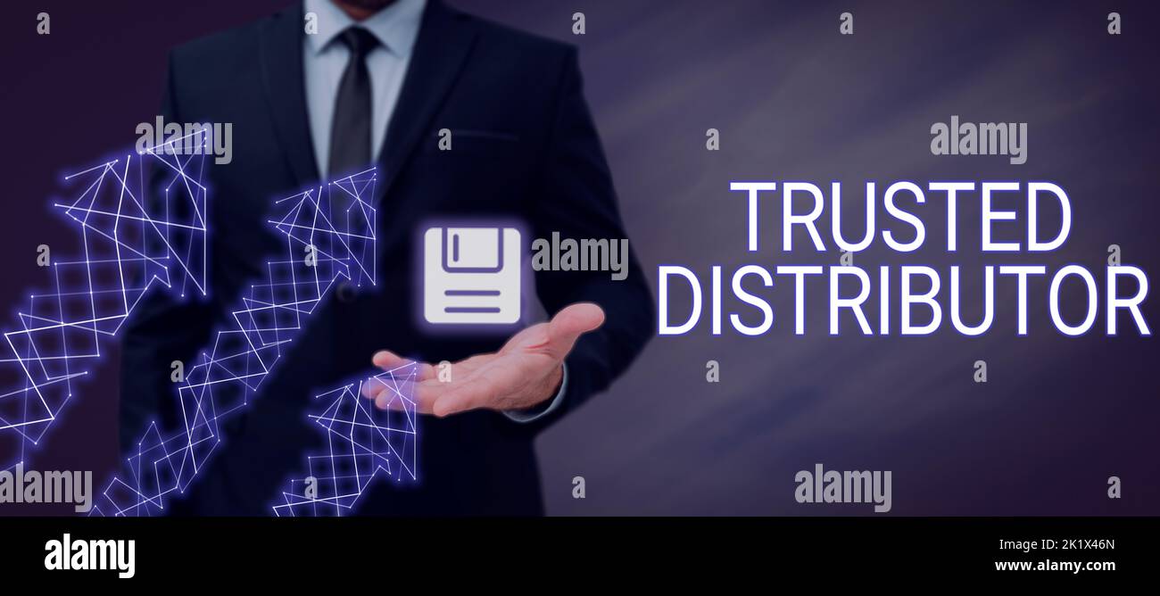 Conceptual caption Trusted Distributor. Business showcase Authorized ...