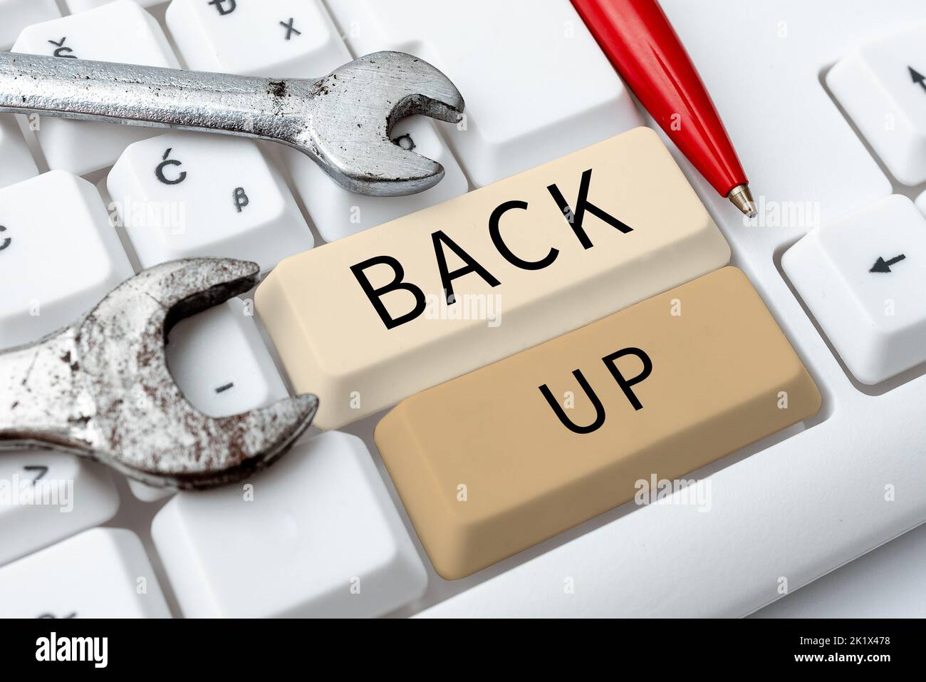 Conceptual caption Back Up. Business overview saving important data ...