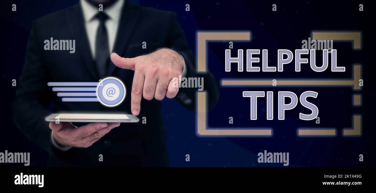 Inspiration showing sign Helpful Tips. Conceptual photo Ask an Expert Solutions Hints Consulting ...