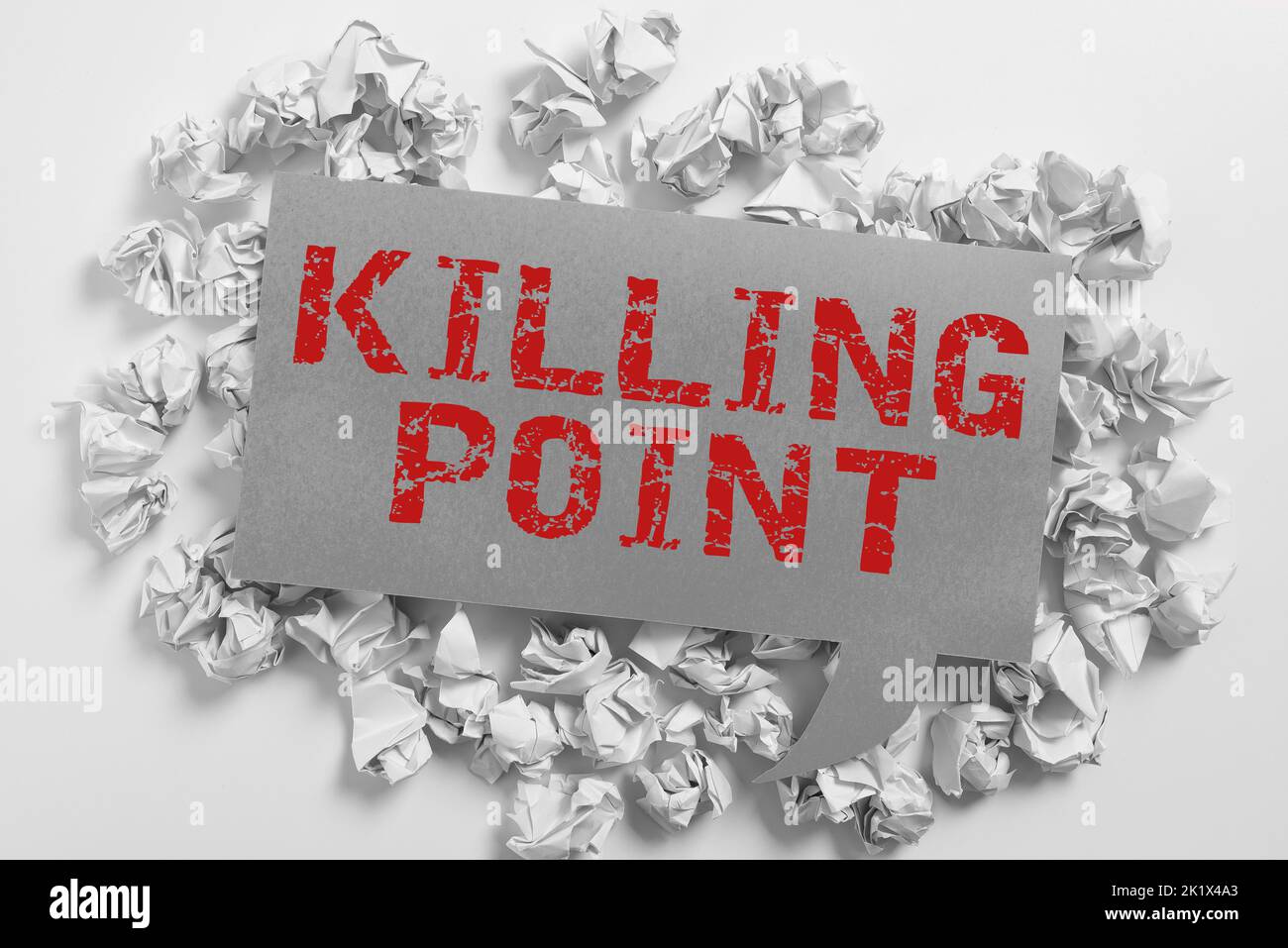 Text showing inspiration Killing Point. Word Written on Phase End ...