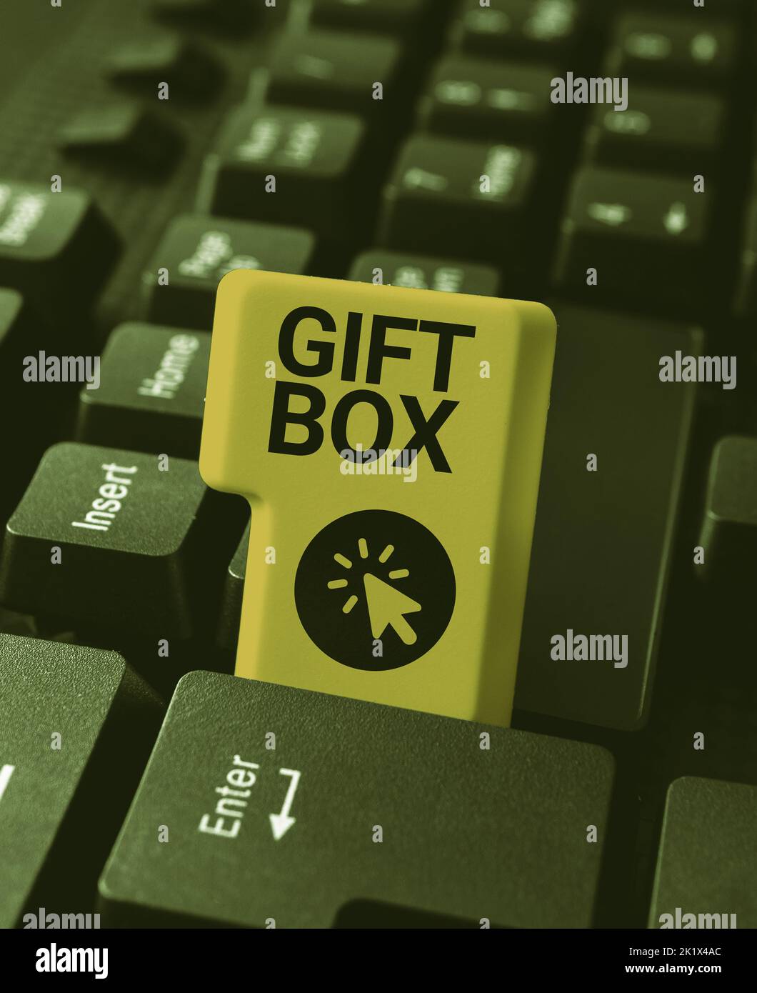 Text caption presenting Gift Box. Business concept A small cointainer ...