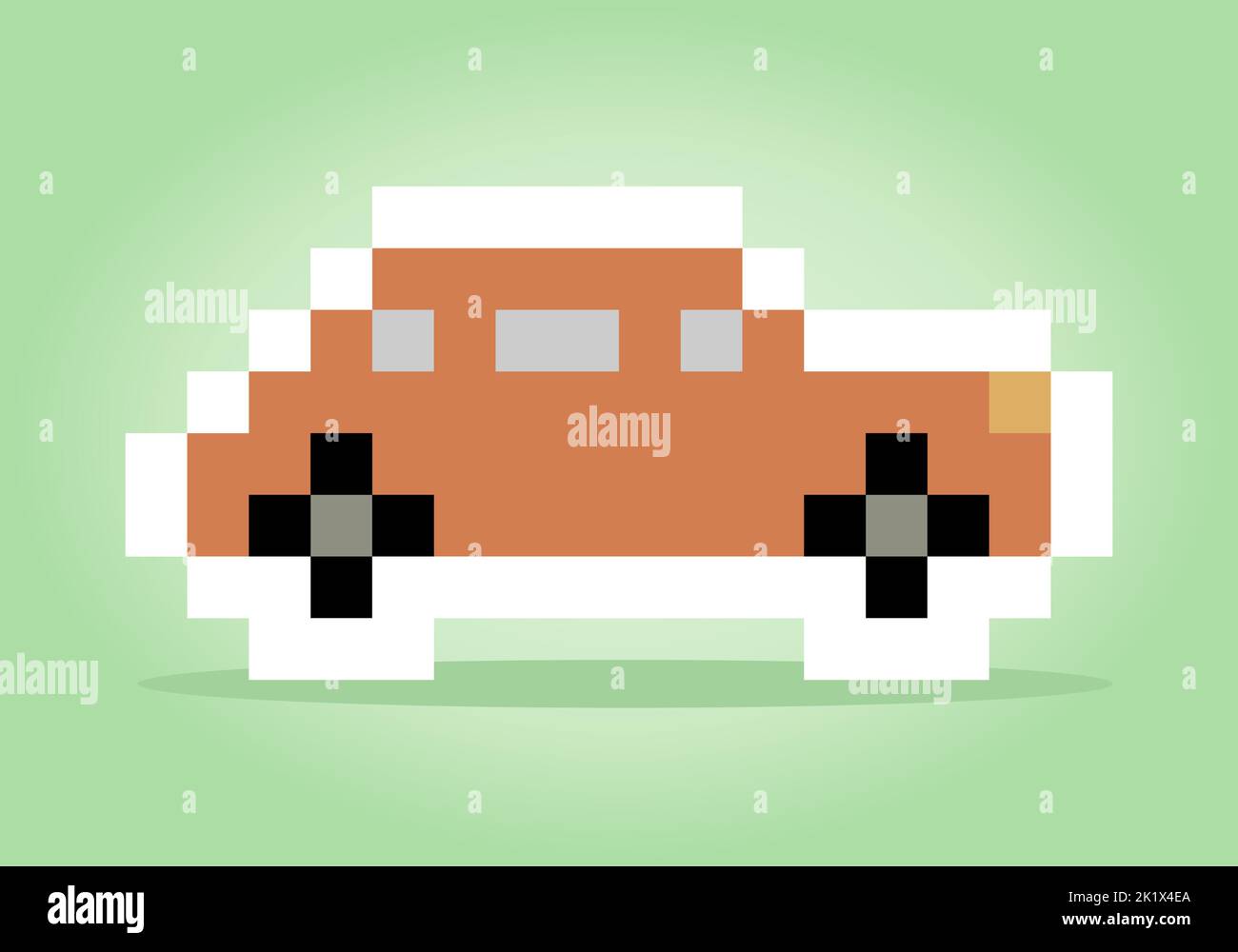 classic 8 bit car pixel art. Vector illustration of a car cross stitch ...