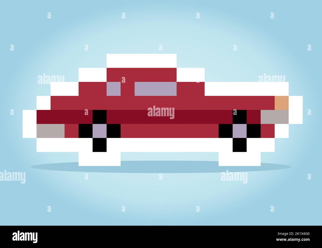 classic 8 bit car pixel art. Vector illustration of a car cross stitch ...