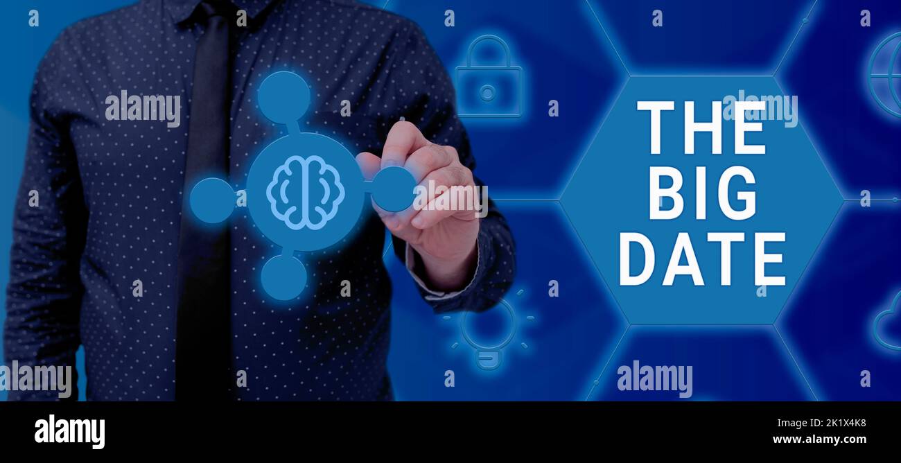 Conceptual display The Big Date. Word Written on Important day for a ...