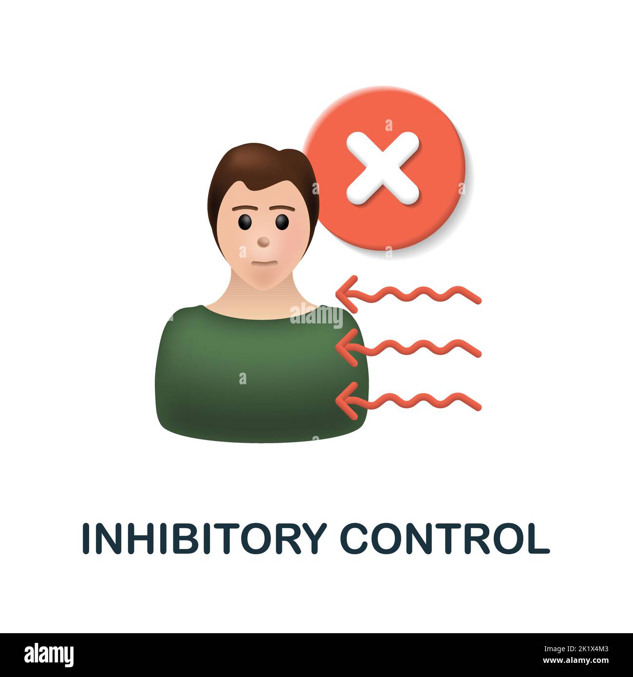 Inhibitory Control icon. 3d illustration from cognitive skills ...