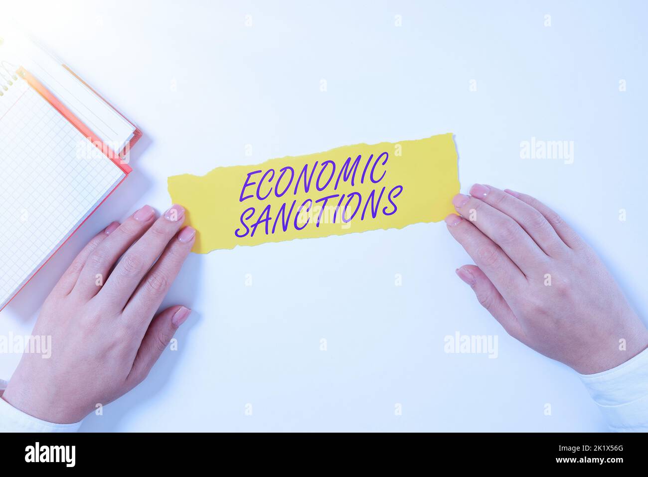 Text sign showing Economic SanctionsPenalty Punishment levied on ...