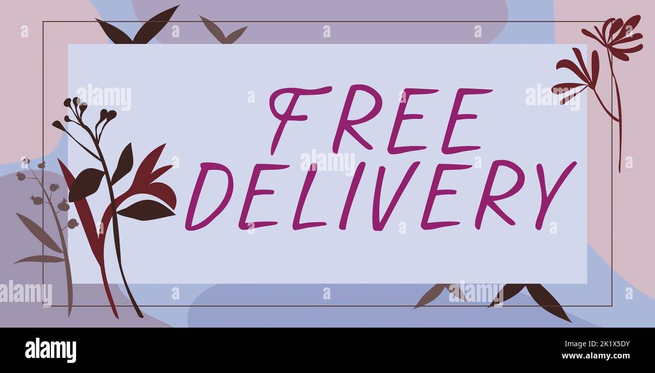 Inspiration showing sign Free Delivery. Word for Shipping Package Cargo ...