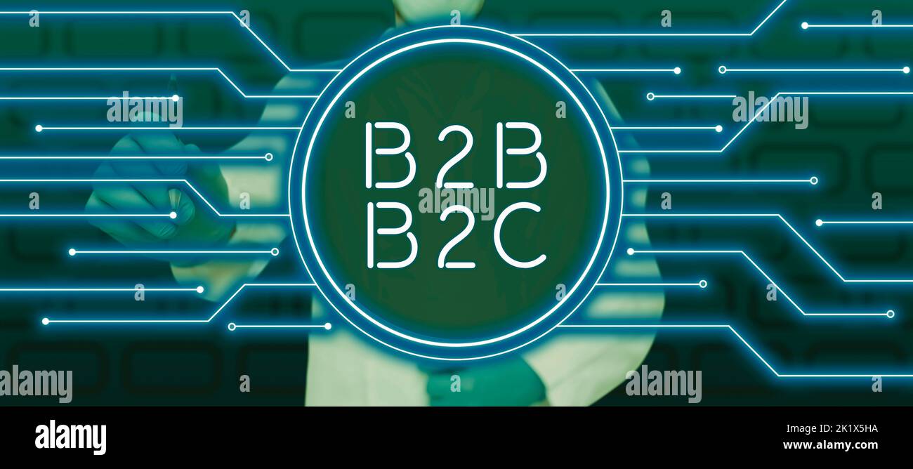 Conceptual display B2B B2C. Business showcase two types for sending ...