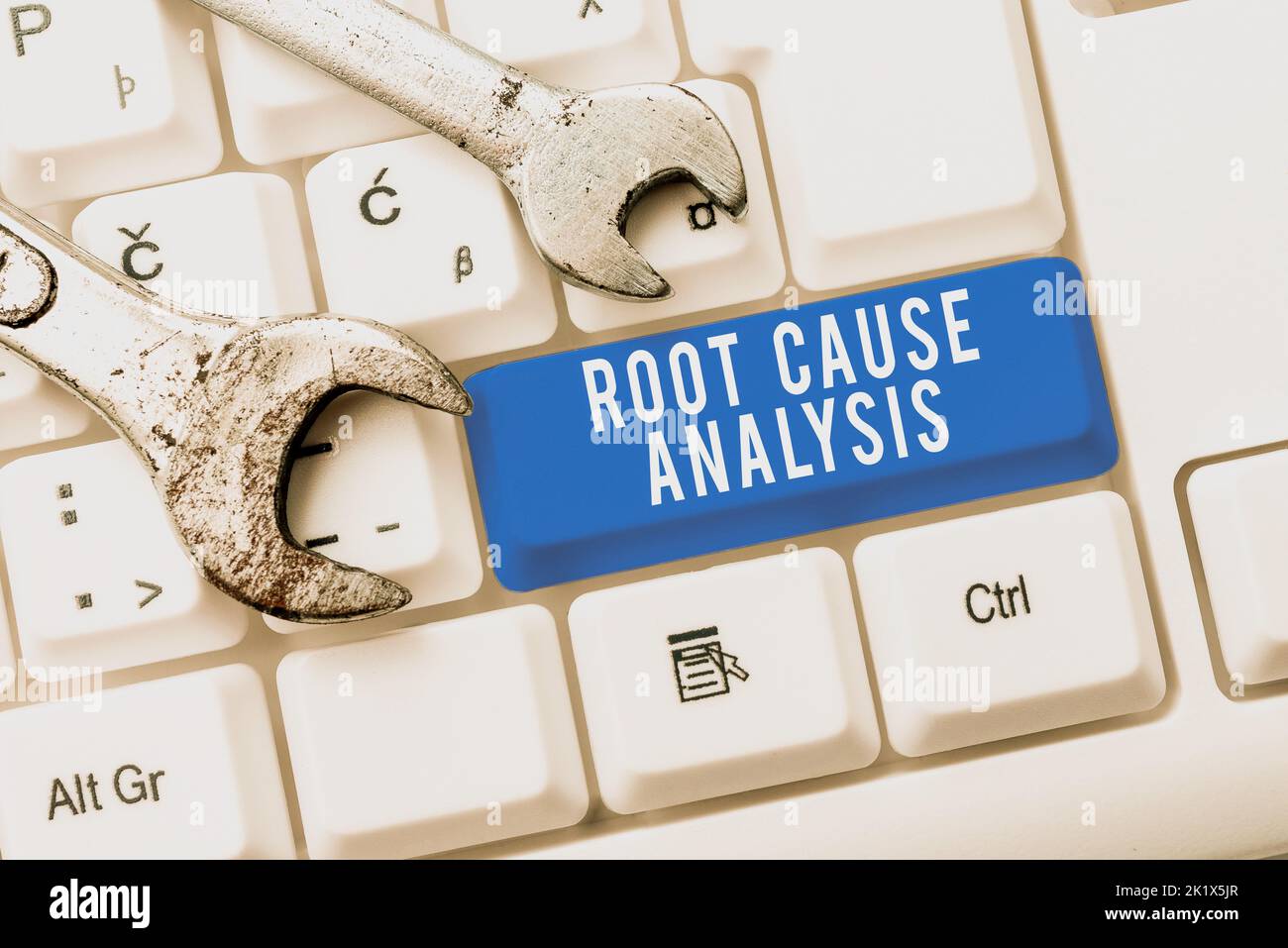 Hand writing sign Root Cause Analysis. Concept meaning Method of ...