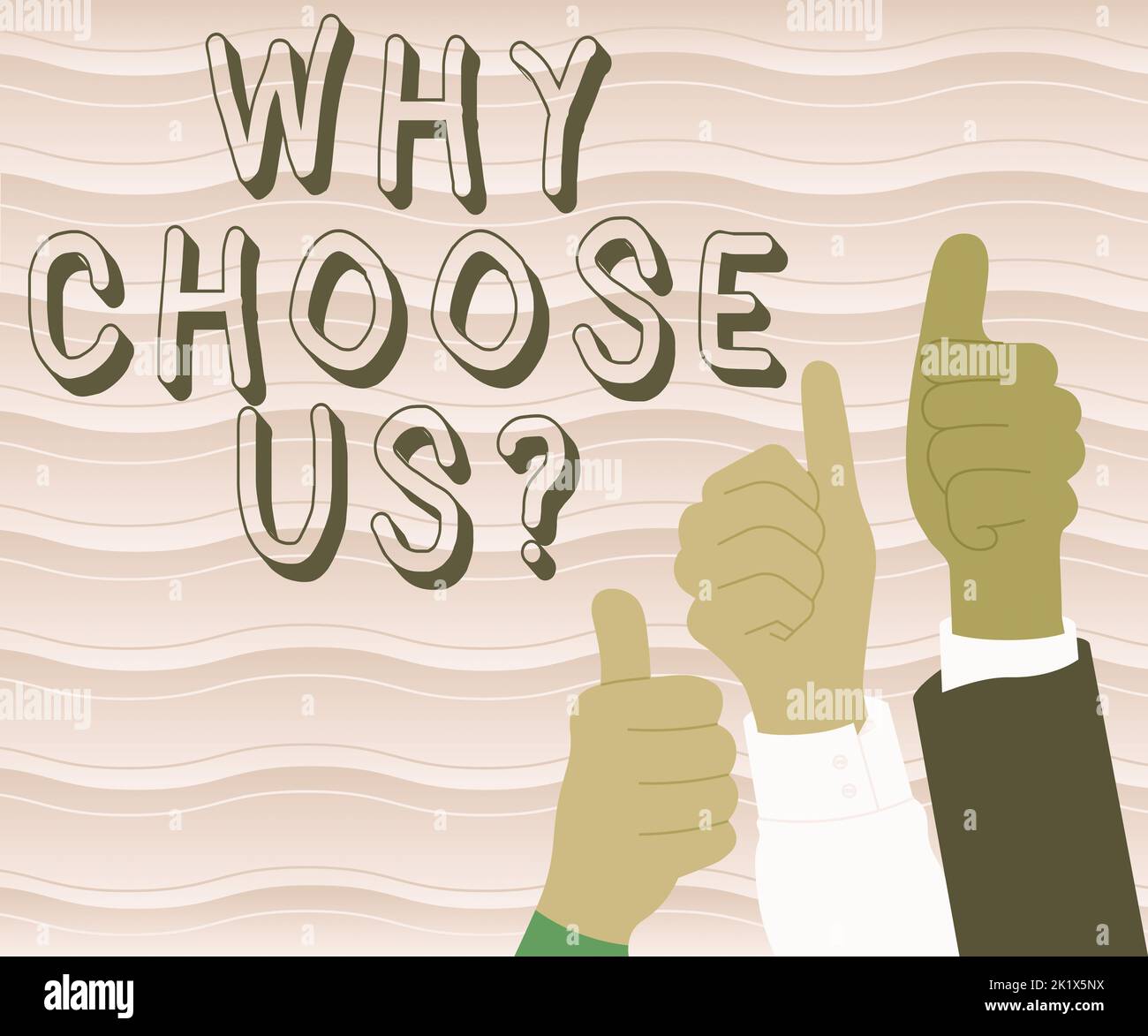 Hand writing sign Why Choose Us. Word Written on Reasons for choosing ...