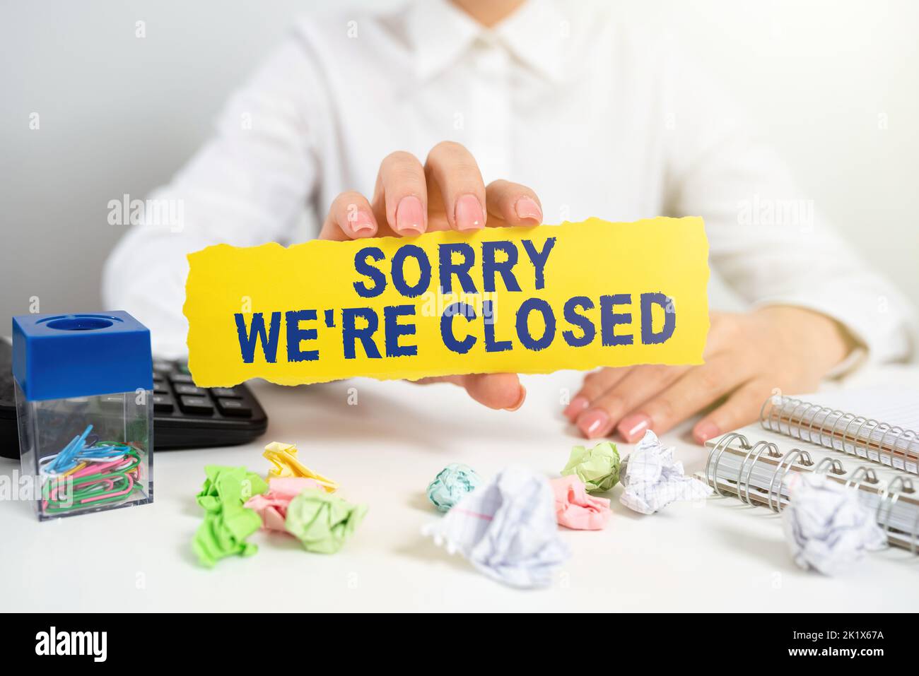 Text caption presenting Sorry We re are ClosedExpression of Regret ...