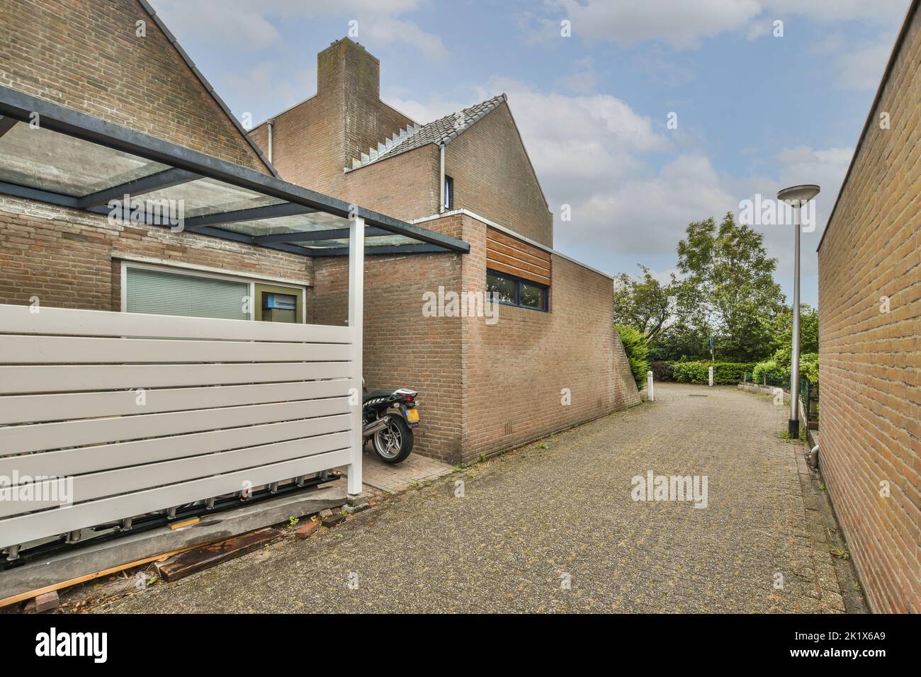 View of street near building with beauty of vegetation outside Stock ...