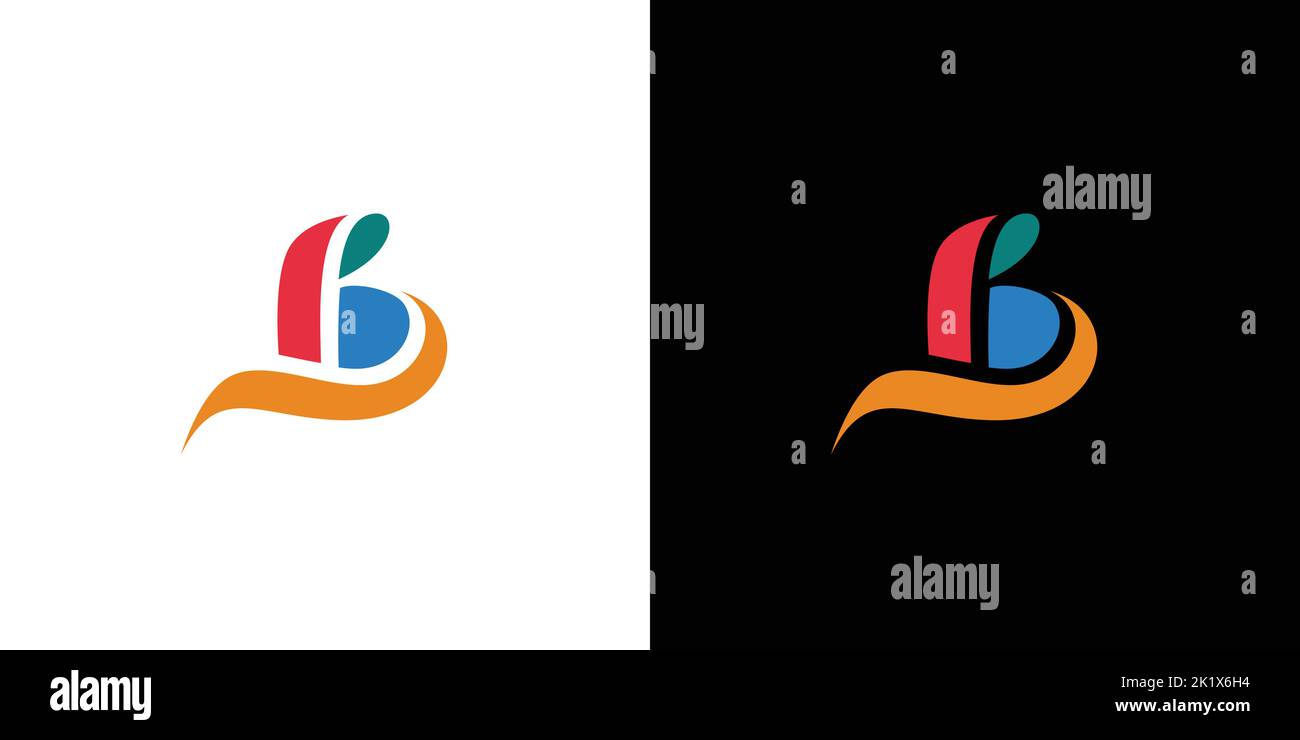 Colorful and unique initial letter B logo design Stock Vector Image ...