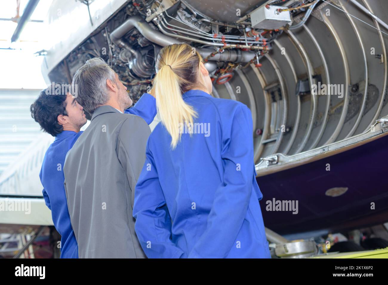 portrait of people pointing at the parts Stock Photo - Alamy