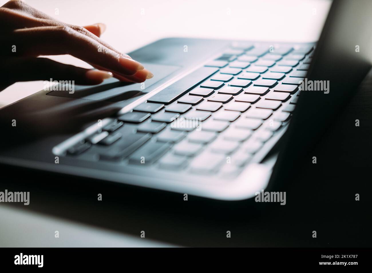 Virtual searching. Internet technology. Laptop working. Digital ...