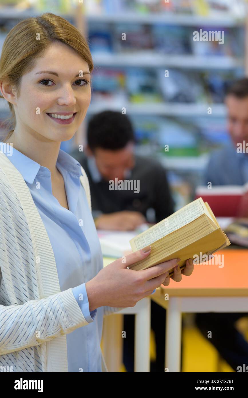 portrait of student in the library Stock Photo - Alamy