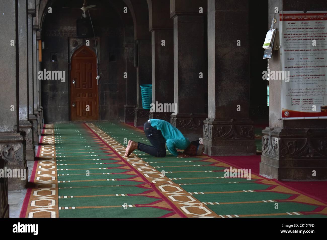 A Muslim Man Sujood Prostrationin a Shahi Jama Masjid Mosque Burhanpur ...