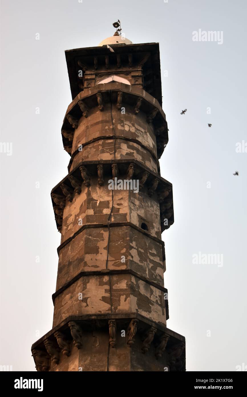 The Minaret of an Ancient Mosque in Burhanpur India - black stone ...