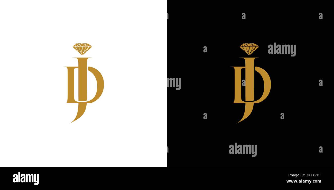 JD letter initials logo design combination of modern and luxury diamond ...