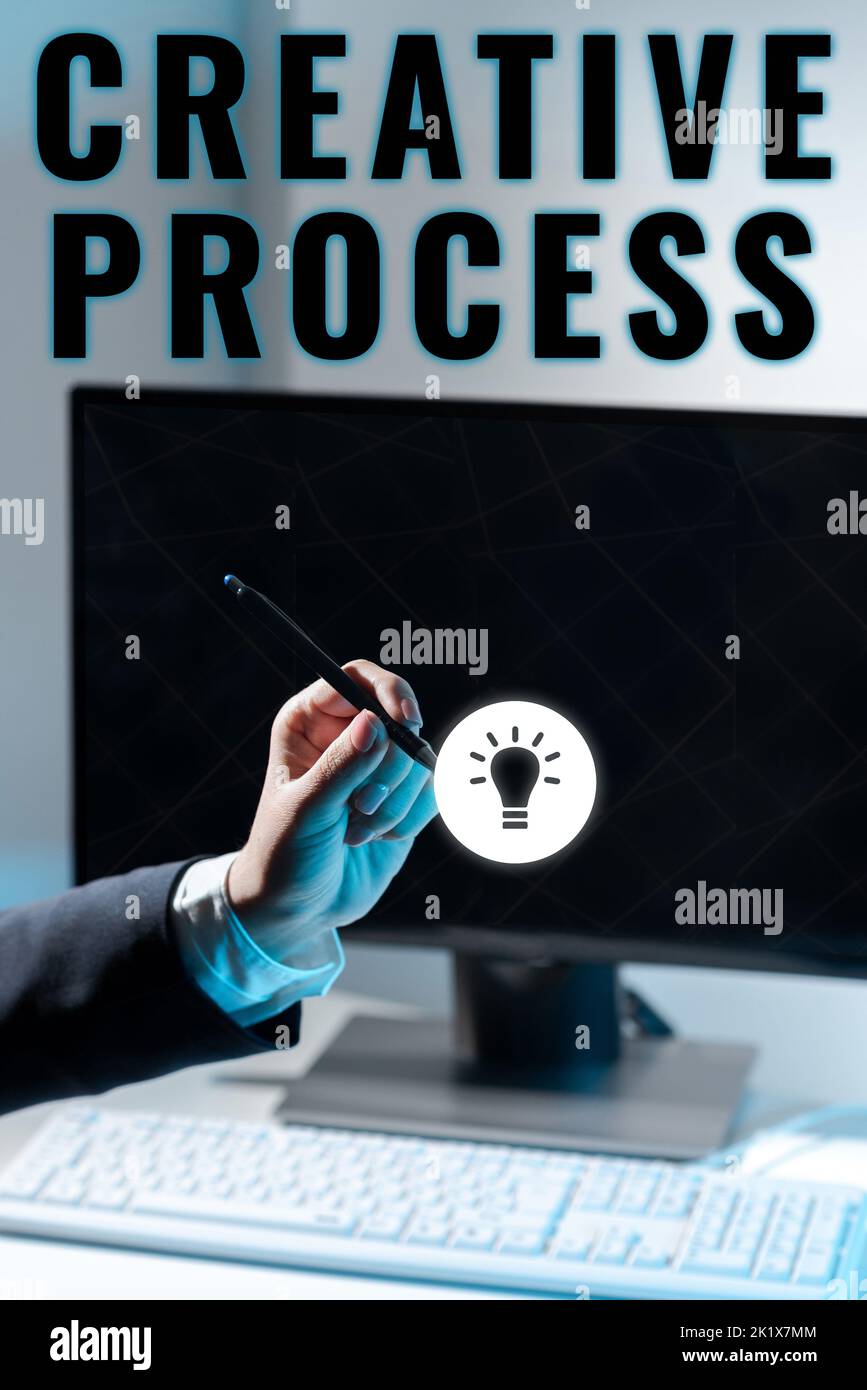 Hand writing sign Creative Processact of making new connections between ...