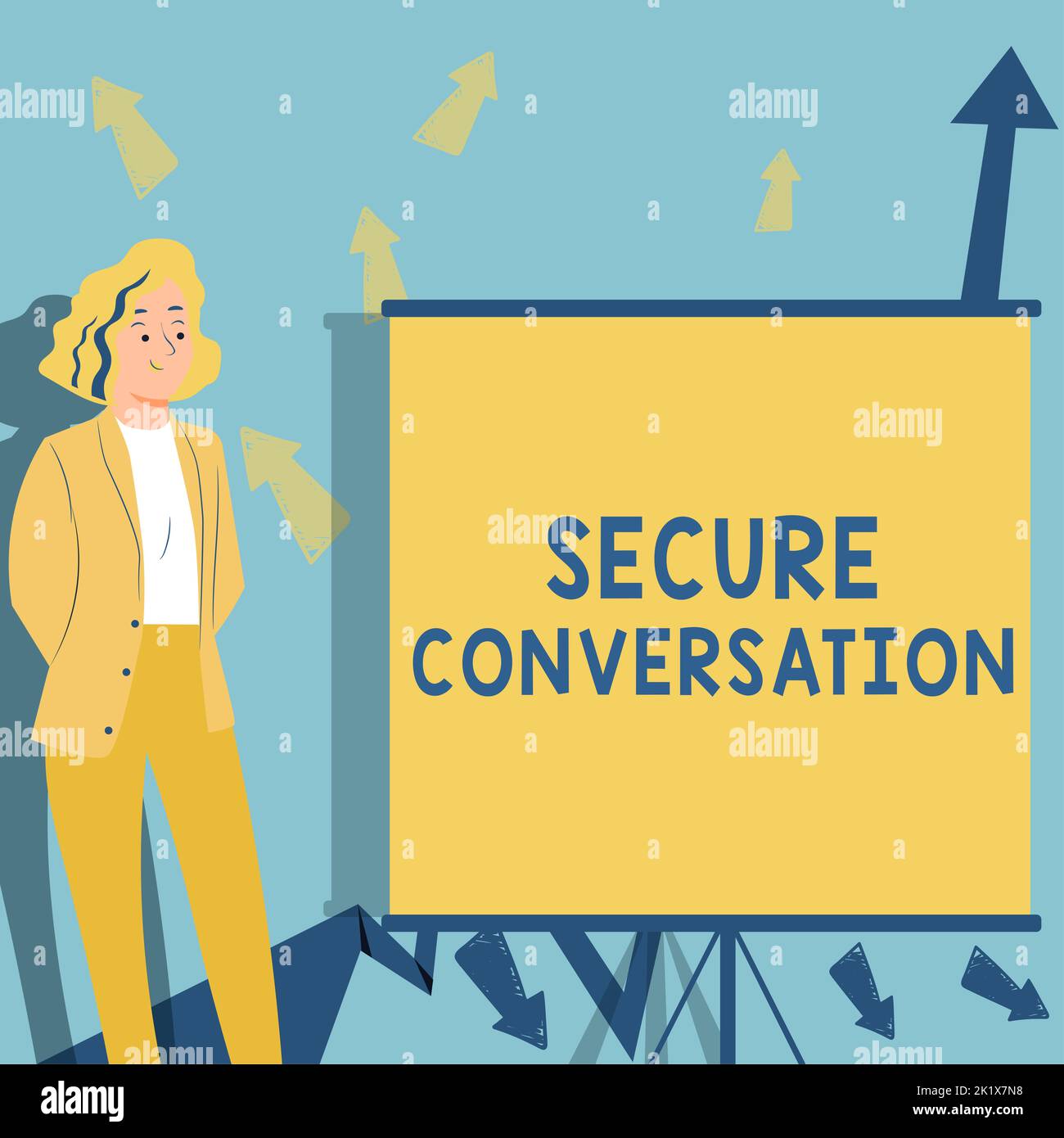 Conceptual Display Secure Conversation Business Concept Secured Encrypted Communication Between