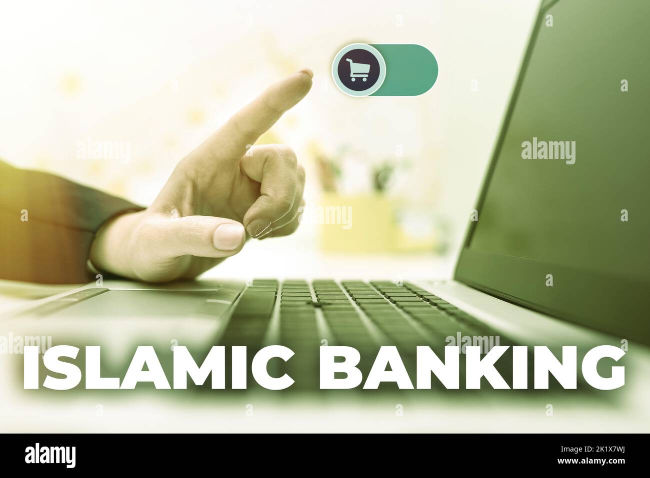 Sign displaying Islamic BankingBanking system based on the principles ...