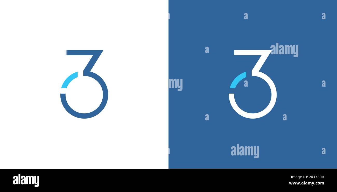 Modern and cool number 03 logo design Stock Vector Image & Art - Alamy