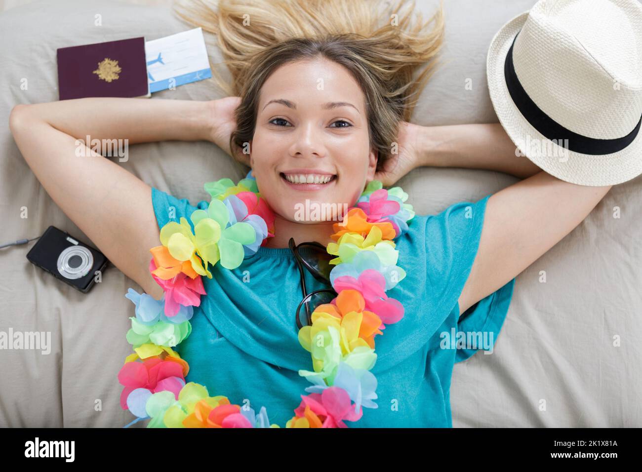 Female tourist lying on hi-res stock photography and images - Alamy