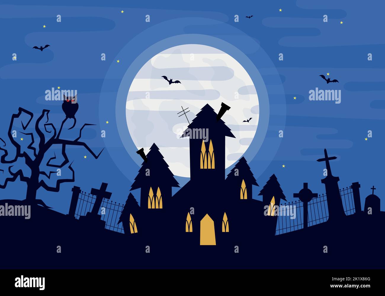 Creepy house isolated on Stock Vector Images - Alamy