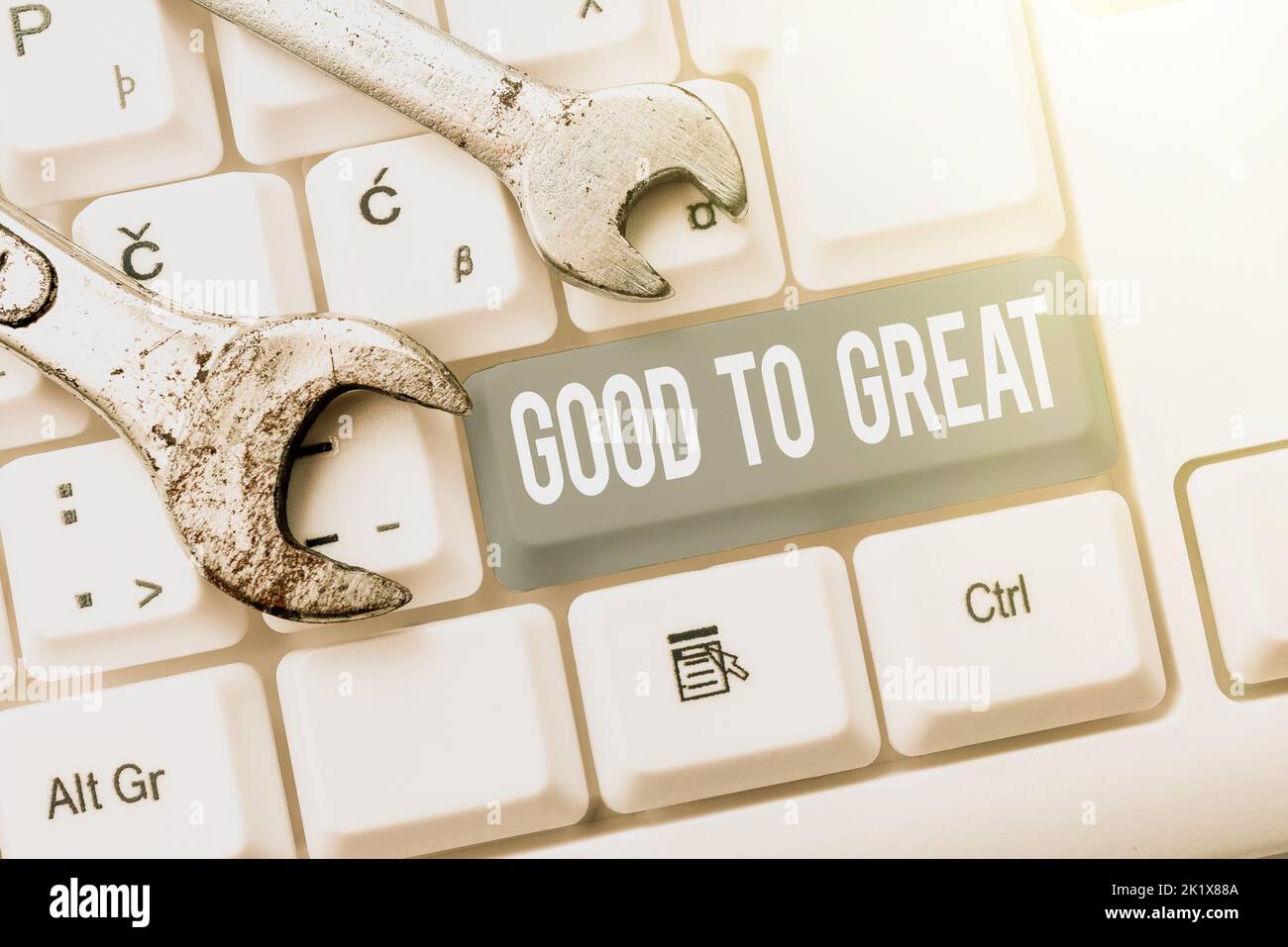 Text caption presenting Good To Great. Concept meaning Everything ...