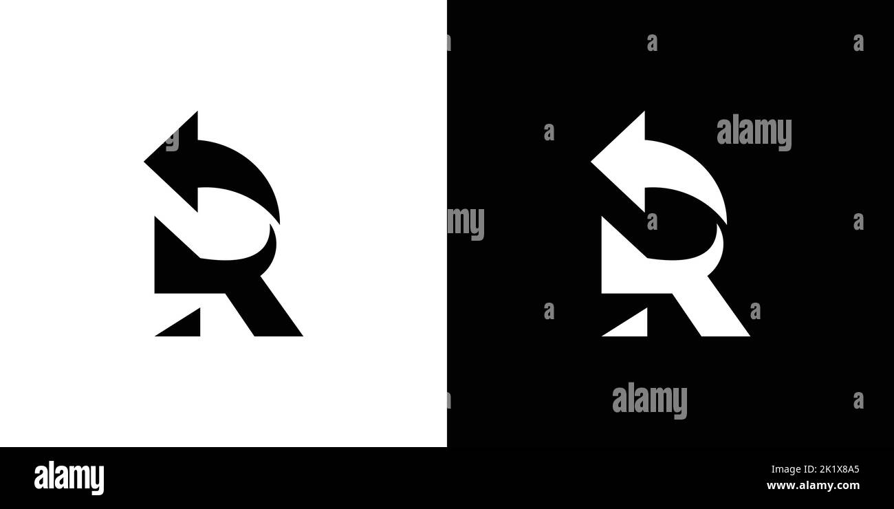 Modern and cool letter R combination direction logo design Stock Vector ...