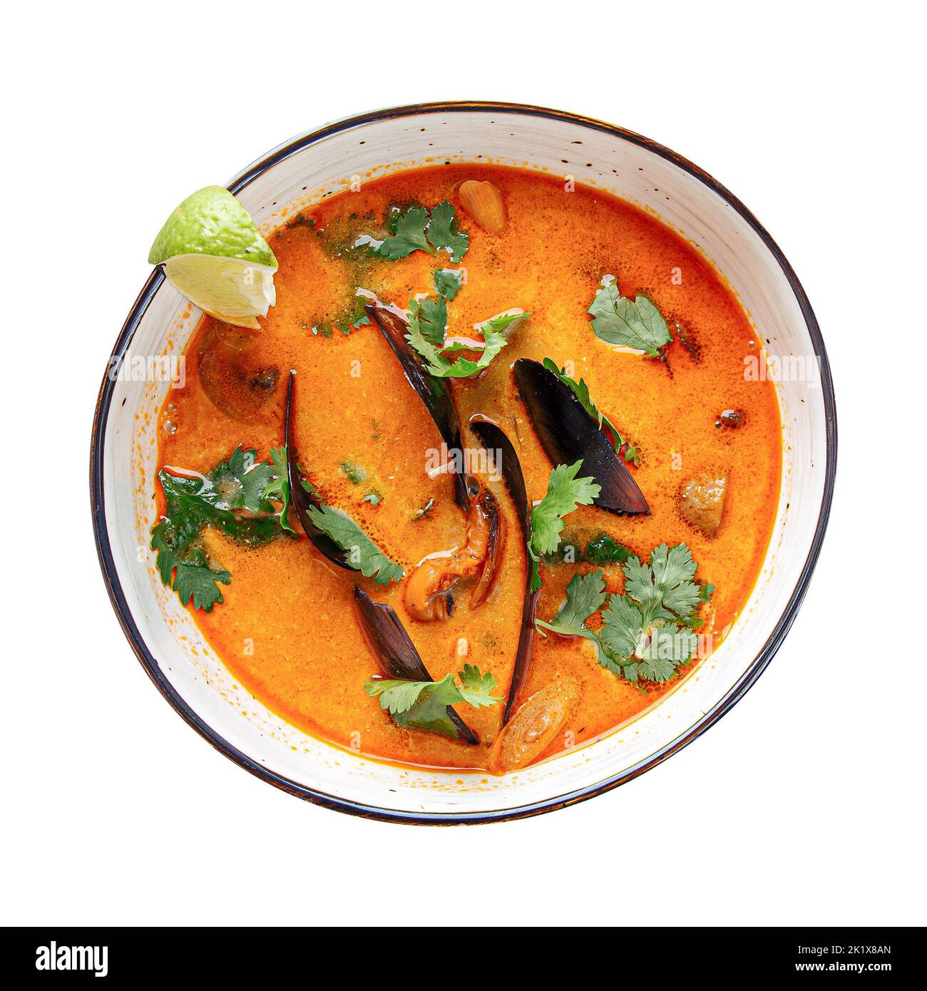 Isolated bowl of tom yam soup Stock Photo - Alamy