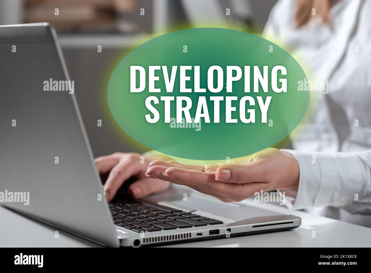 Text caption presenting Developing StrategyOrganizations Process ...