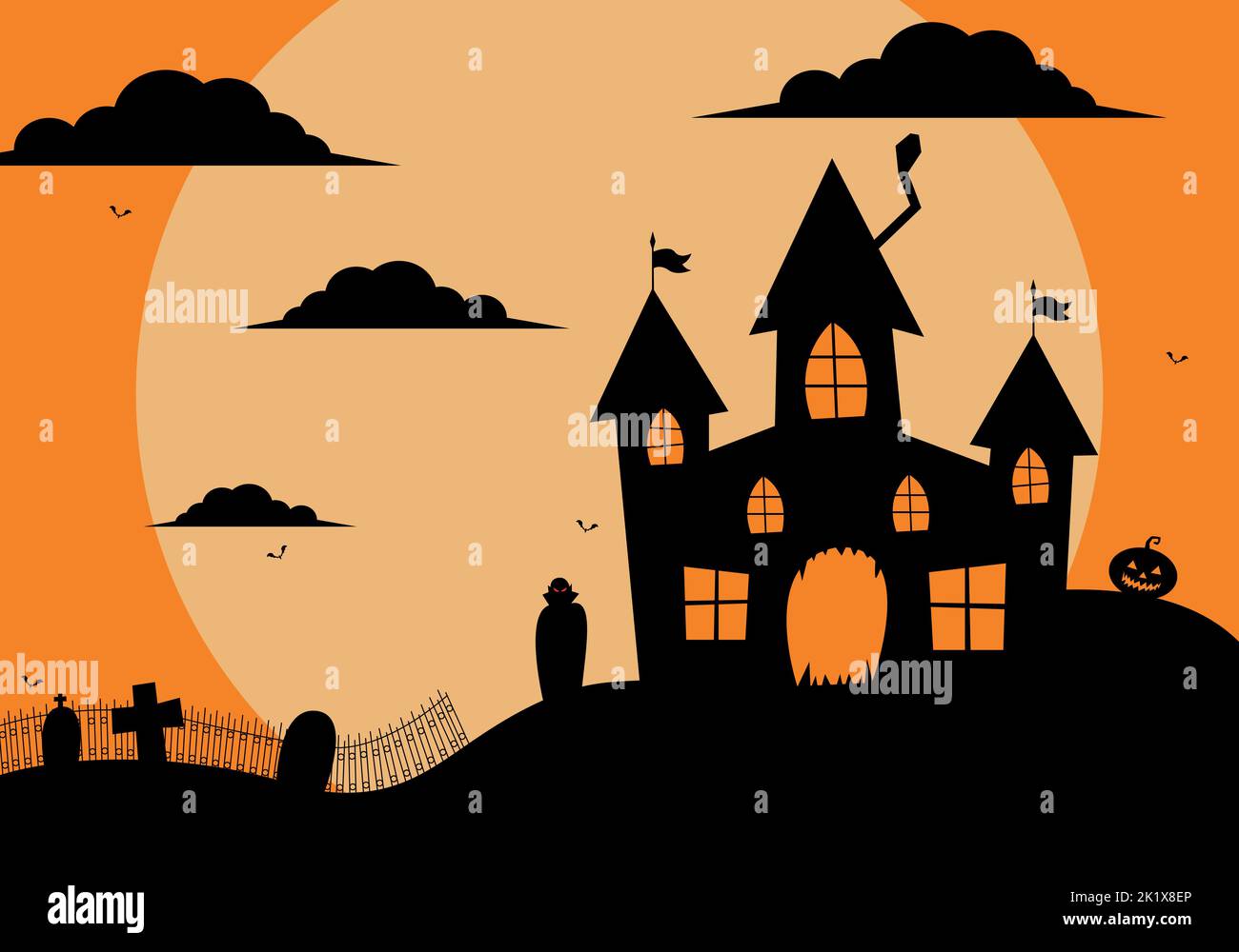 halloween dark scary strange house illustration and vector Stock Vector ...