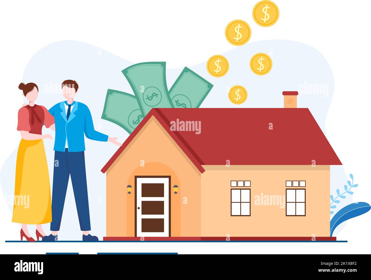 Cartoon illustration house property mortgage hi-res stock photography ...