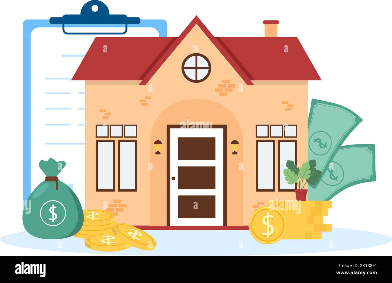 Mortgage Template Hand Drawn Cartoon Flat Illustration of Term Credit ...