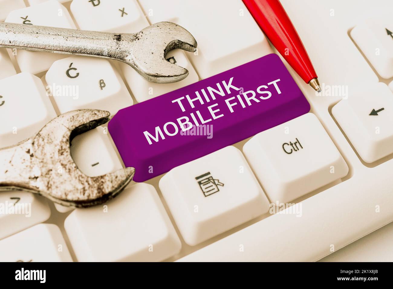 Text sign showing Think Mobile FirstEasy Handheld Device Accessible ...