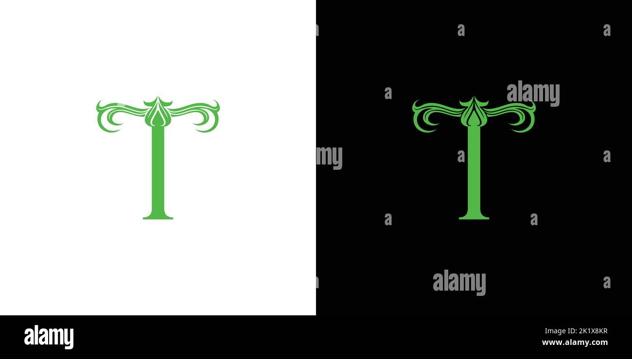 Modern and natural letter T initials logo design Stock Vector Image ...